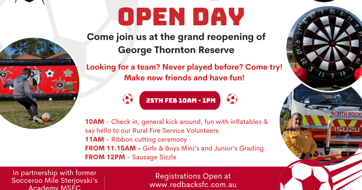 Redbacks FC Open Day - West Pennant Hills Redbacks FC - Sydney Football ...